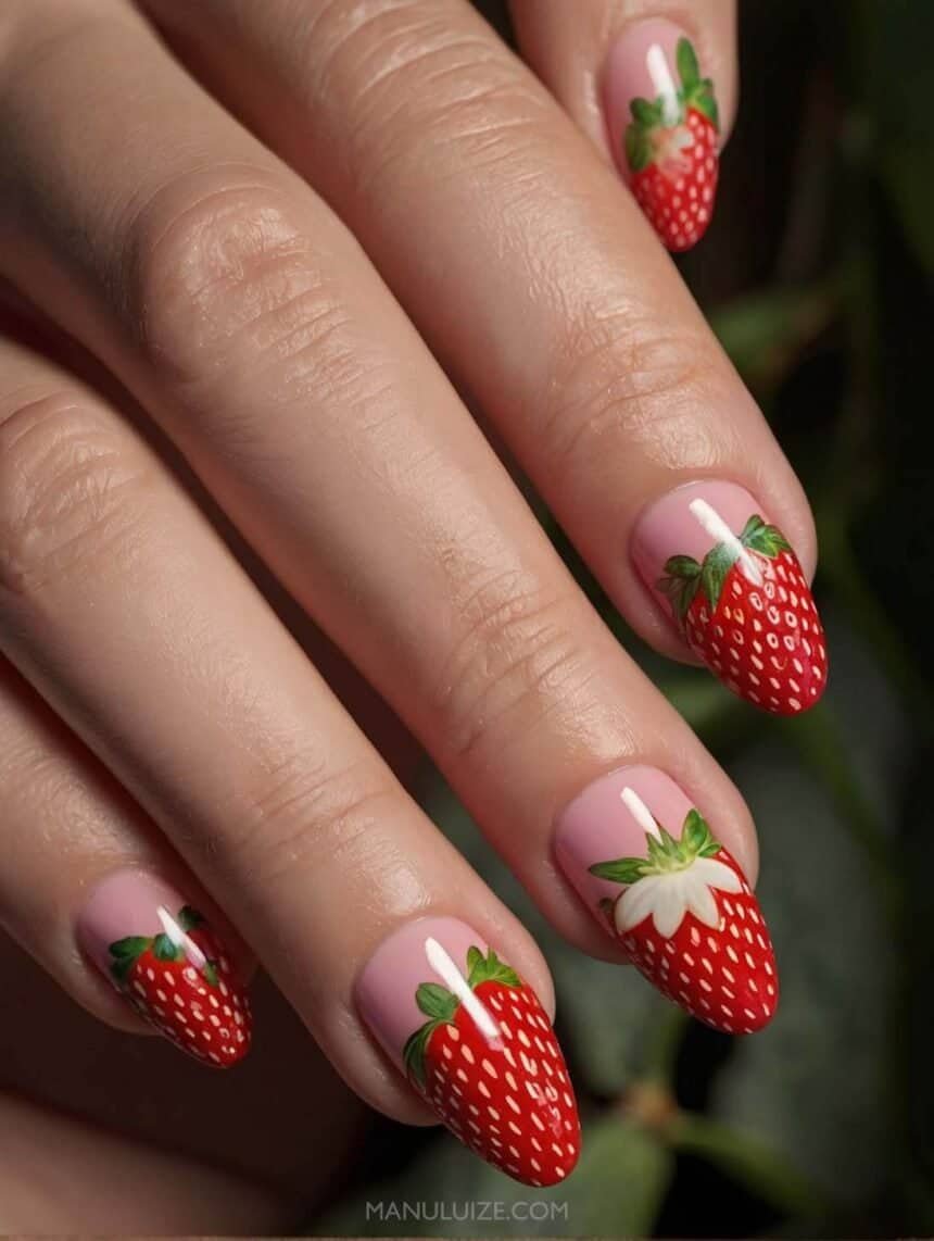 23+ Strawberry Nails That Are Too Cute to Ignore