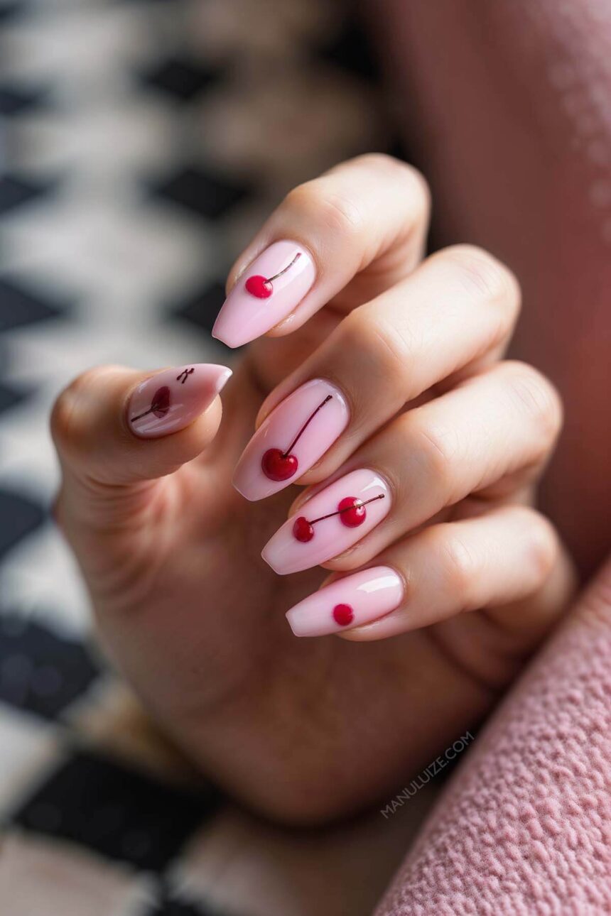 35 Insanely Beautiful Cherry Nails